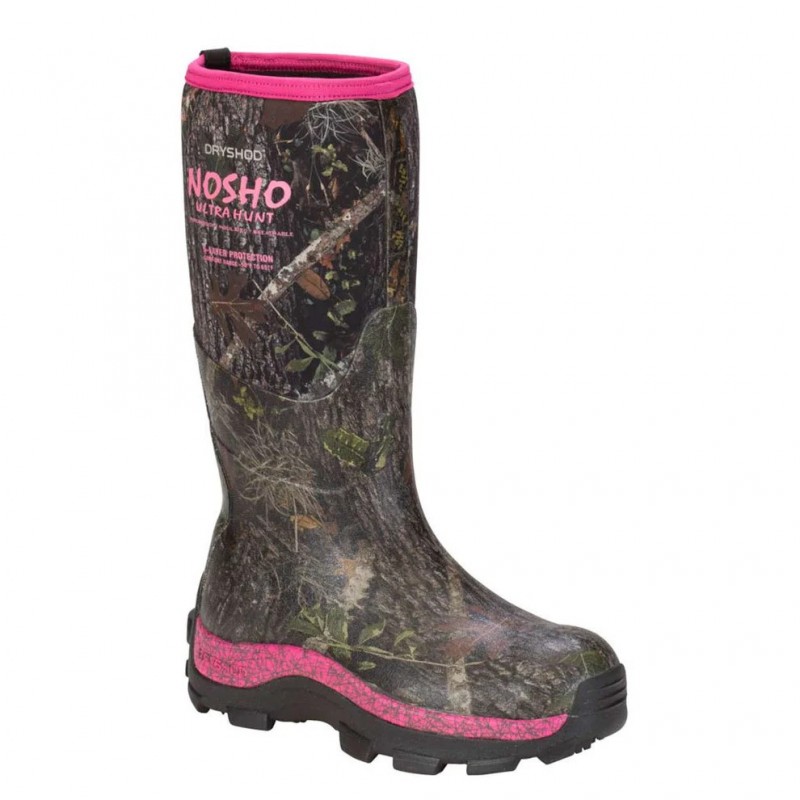 Dryshod W's NoSho Ultra Hunt High Camo/Pink Shoe size 8 | Sporteque